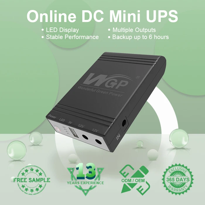 WGP MINI UPS - Reliable Power for Wifi Routers & Cameras