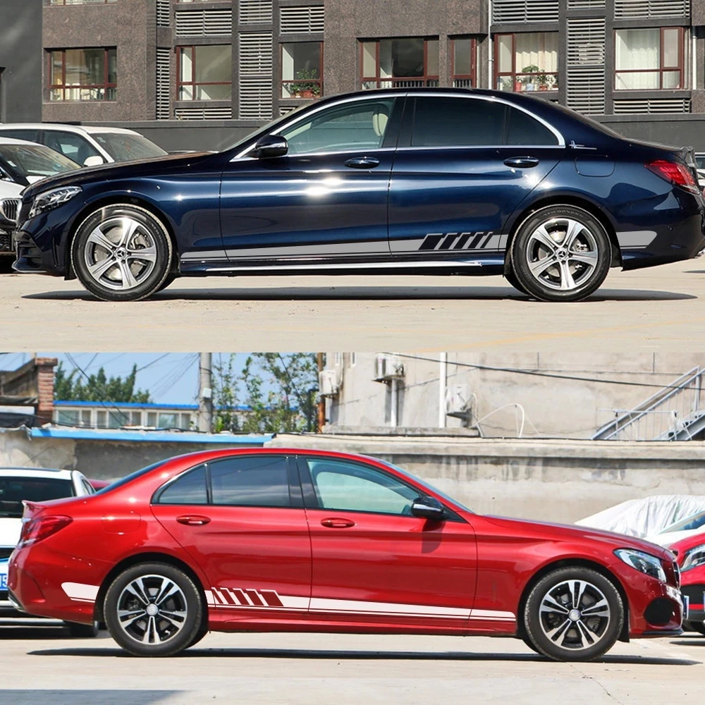 Car Stickers Side Stripe Decals Diy For Mercedes Benz W205 W204 W203 C ...