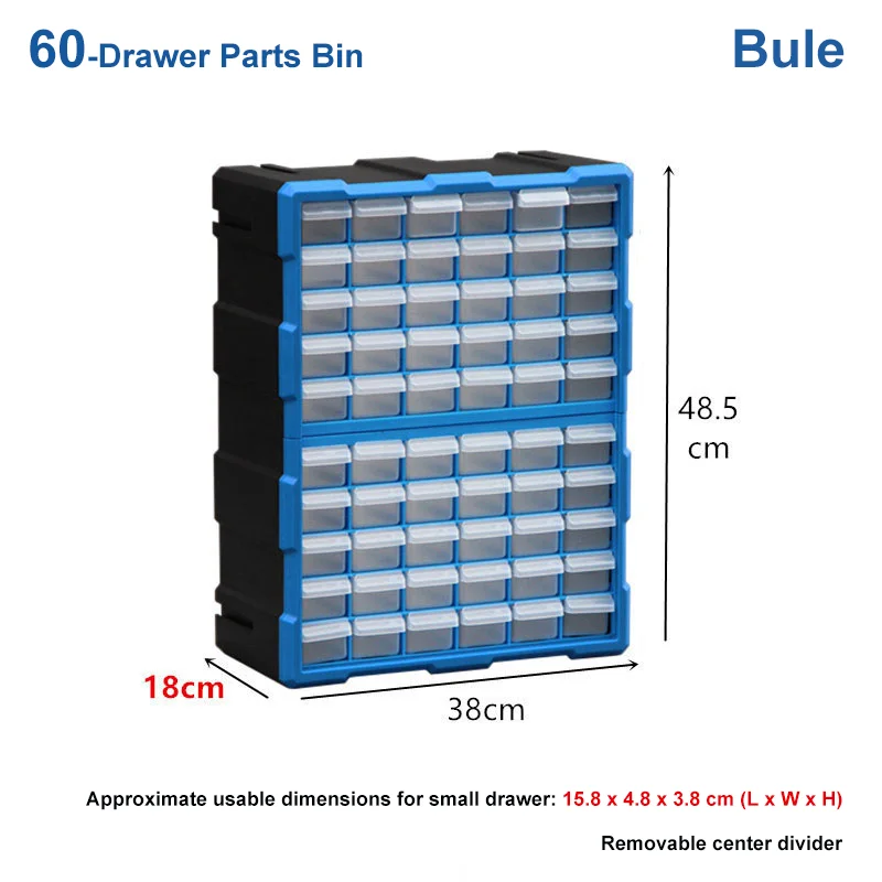 Multifunctional Small Parts Organizer 40 Drawer Stackable Storage Box ...
