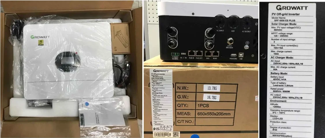 Growatt Spf6000es Plus Off Grid Solar Inverter On-off 6000w 6pcs ...