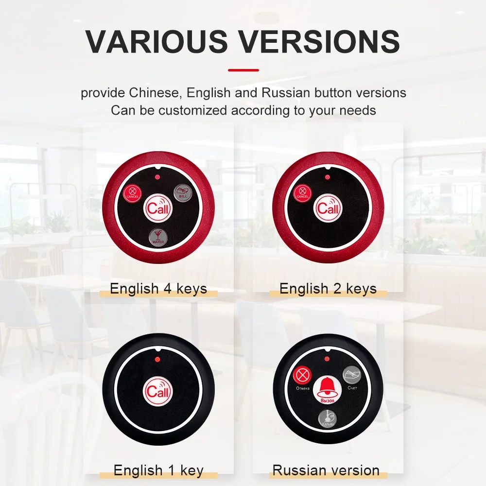 Wireless Guest Table Buzzer Screen Display Call Button Waiter Calling ...