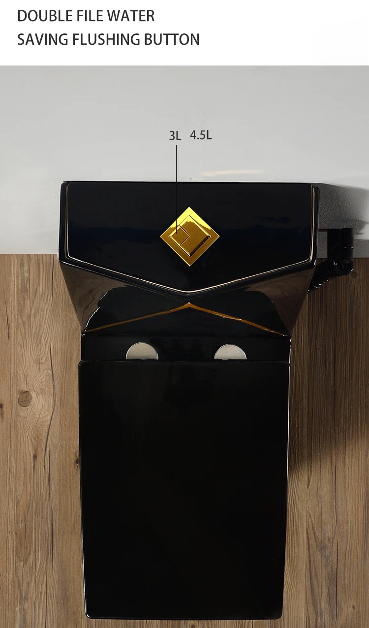 Wholesale Black Gold Toilet Set Bathroom Wc Commode Diamond Toilet Bowl ...