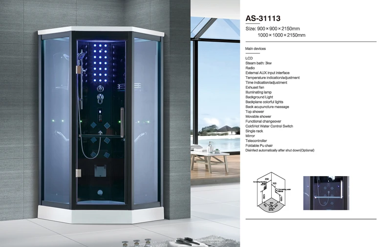 Luxury Portable Steam Shower Cabin Shower Room - Buy Steam Shower Room ...