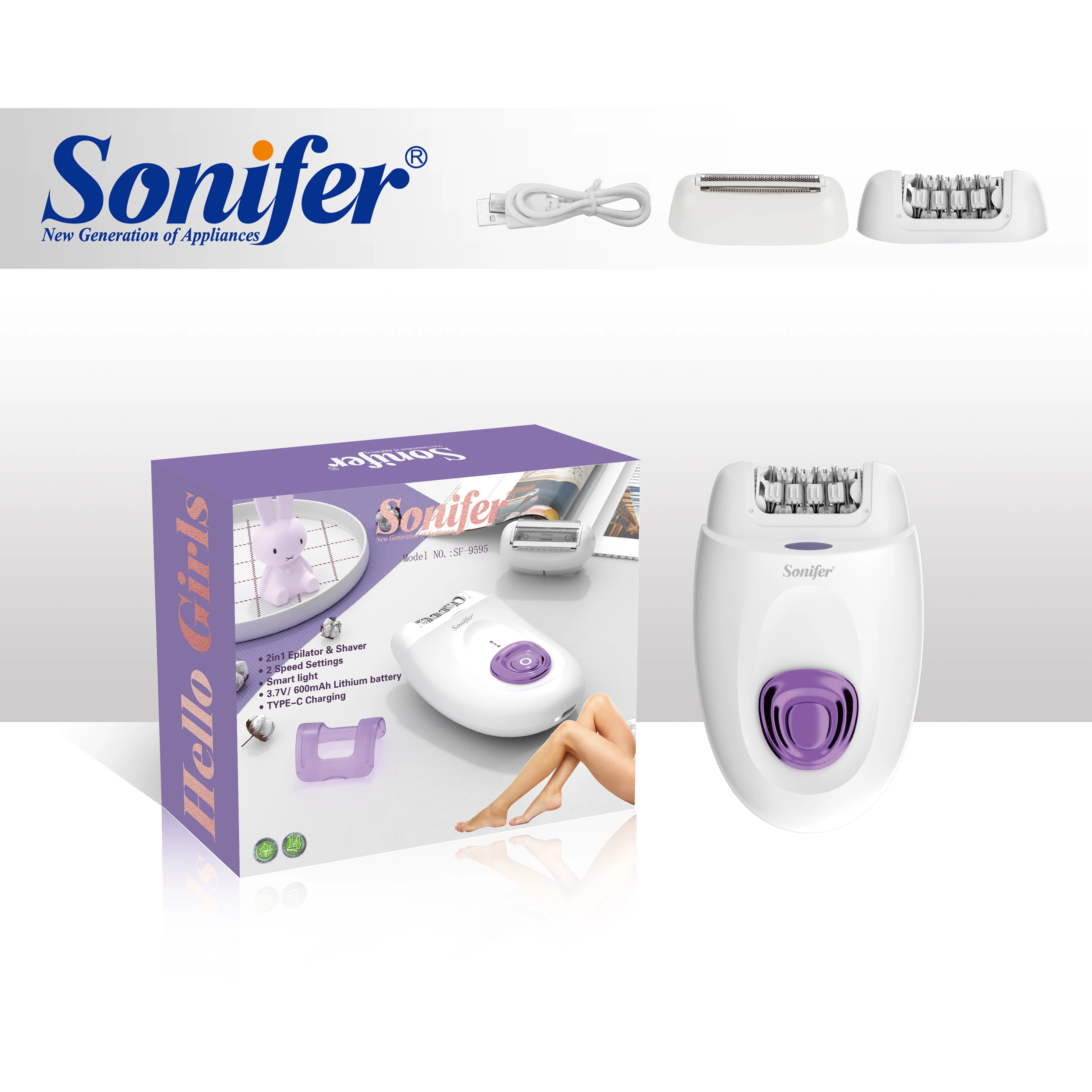 Sonifer SF-9595 Portable Epilator - Efficient Hair Removal