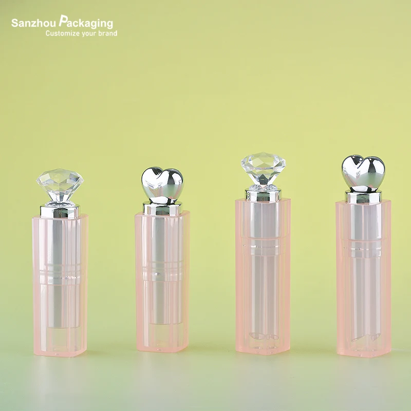 Lip Glow Heart Shaped Lipstick Container - Square Tube
