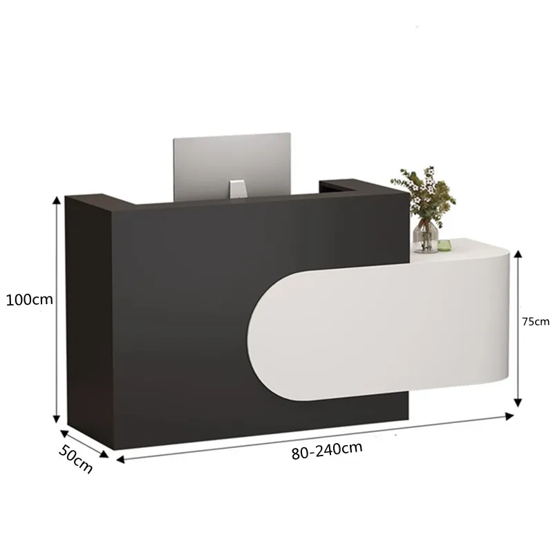 Reception desk beauty salon corner curved salon furniture Durable Front ...