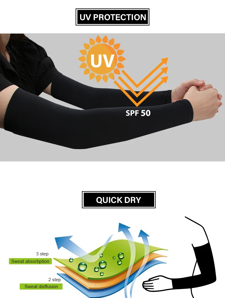 Wholesale Customized Printed Golf Cool Arm Sleeves Uv Protection Arm ...