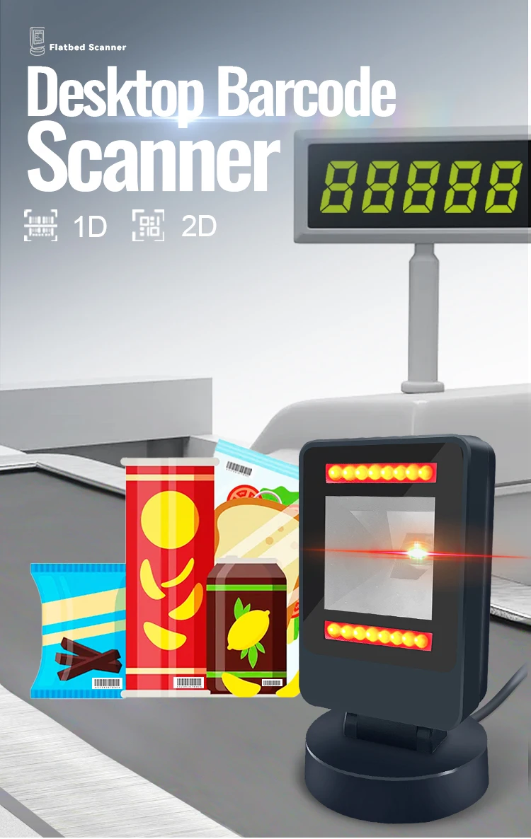 JR T26 Large-Angle Desktop Scanner - Efficient Code Recognition