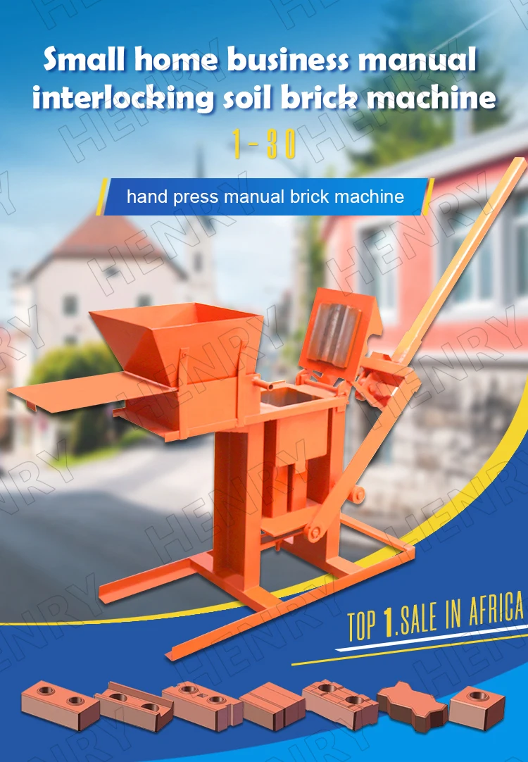 Hr1-30 Manual Soil Interlocking Block Making Machine - Buy Semi ...