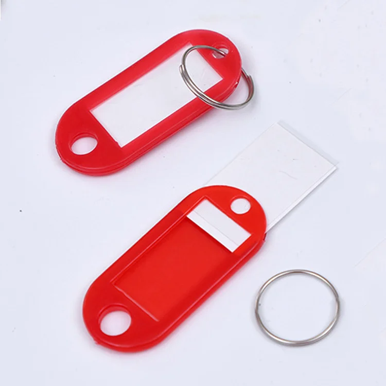 Factory Price Label Name Key Tags Plastic Keychains Keytag With Split ...