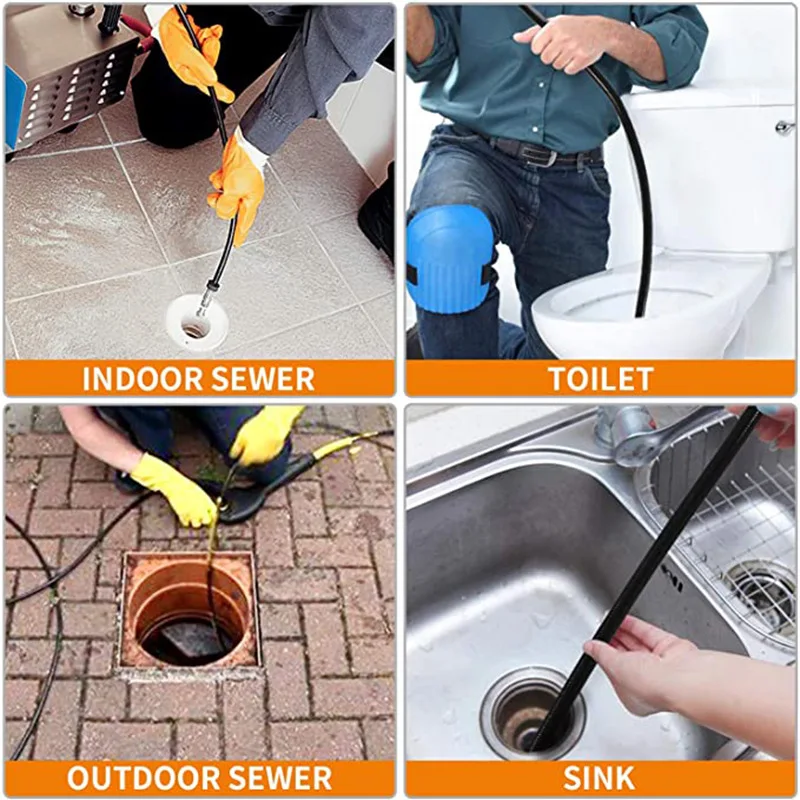 New High-Pressure Plastic Sewer Jetter Nozzle Kit Round Head Nozzles ...