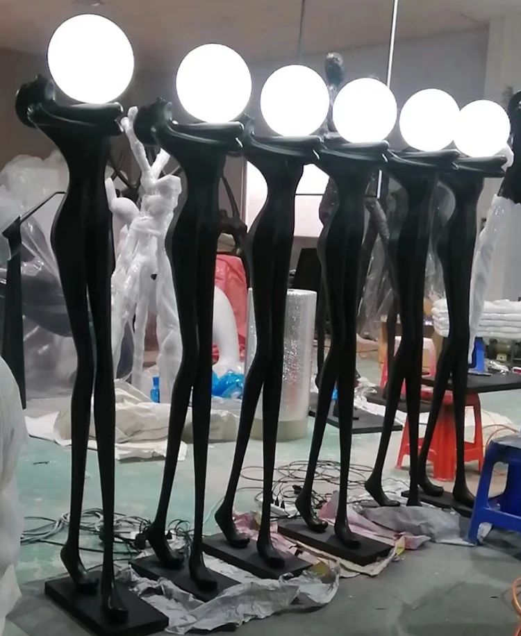 Luxury Modern Art Statue Character Floor Lamp Hotel Villa Exhibition ...