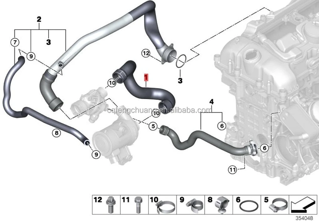 Auto Parts Water Pump Radiator Coolant Hose Oe 11537649394 For Bmw X5 ...