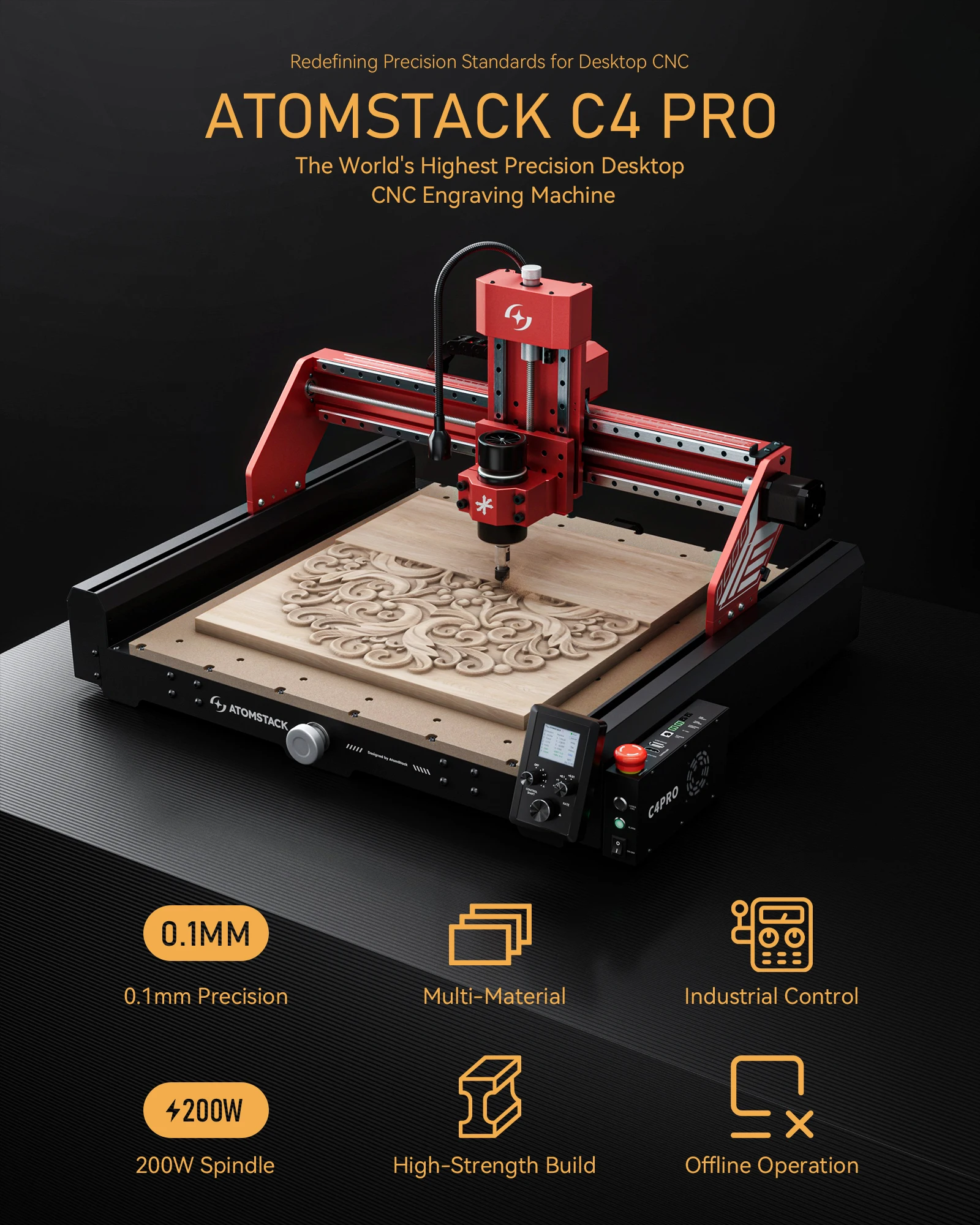 Atomstack C4 Pro - High-Speed CNC Laser Engraving Machine