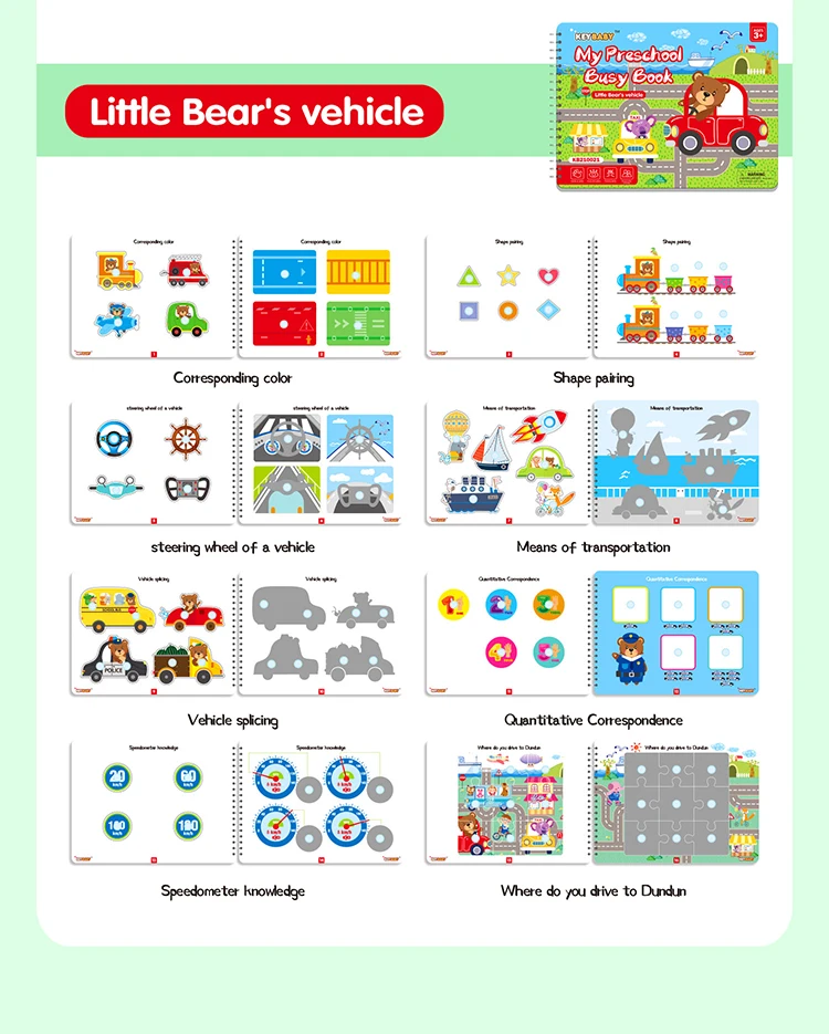 Keybaby My Preschool Busy Board Book Activity Learning Quiet Busy Book ...