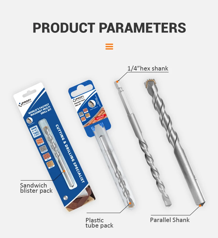 Profi Kb Drill Bit 5Mm 6Mm 8Mm Solid Carbide Concrete Masonry Electric ...