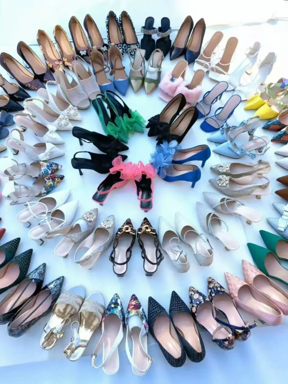 Step by Step Flowers ~ Elegant Sequin Toe Baotou Empty Sandals Women's ...