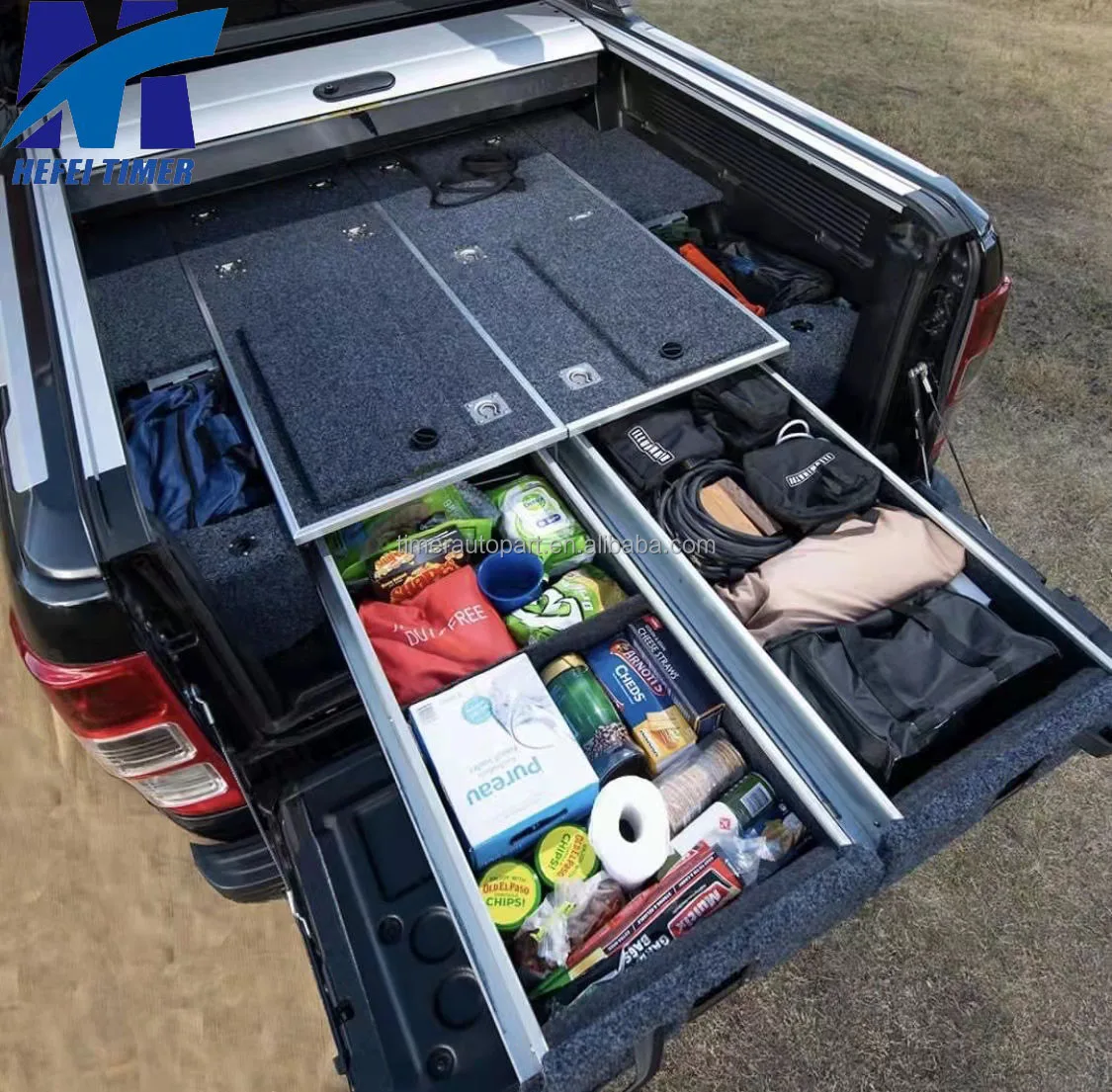 Ute Drawer with Fridge Slide - 75L Tilt for Camping