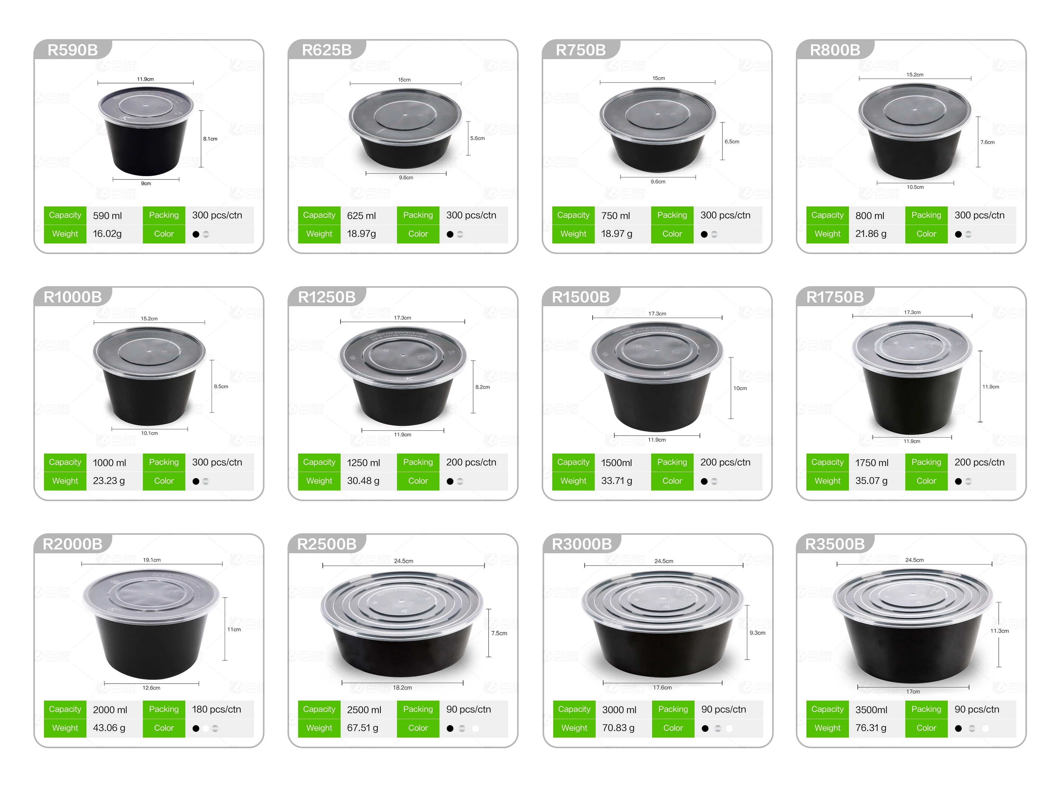 Microwave Safe Round Disposable Plastic Boxes for Food
