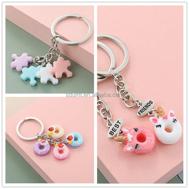 Various Donuts Acrylic Bead Doughnut Resin Cheese Strawberry Key Ring ...
