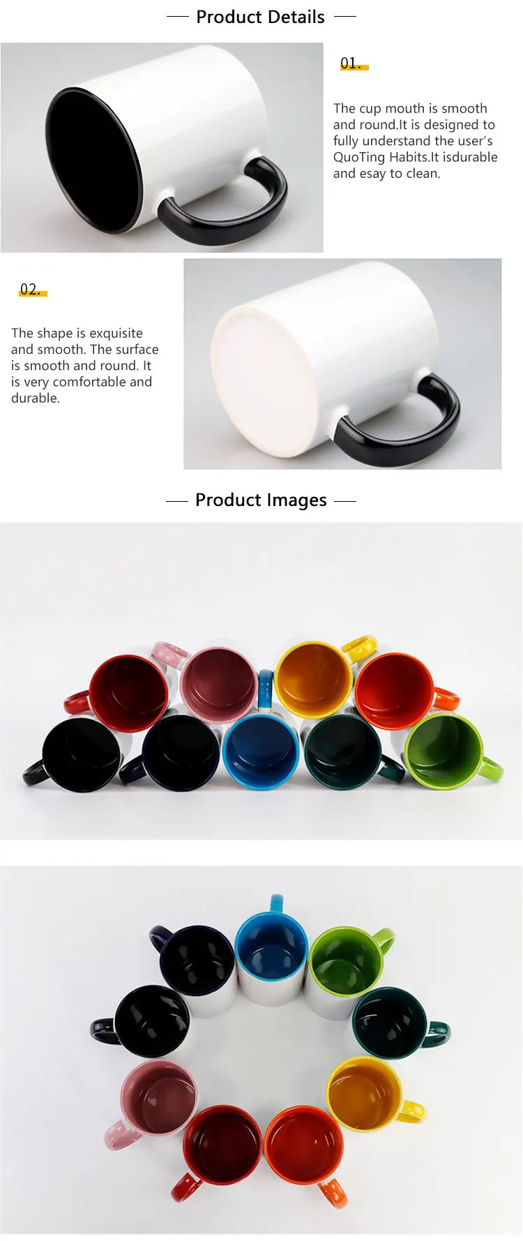 Wholesale High Quality Heat Transfer 11oz Ceramic Mugs