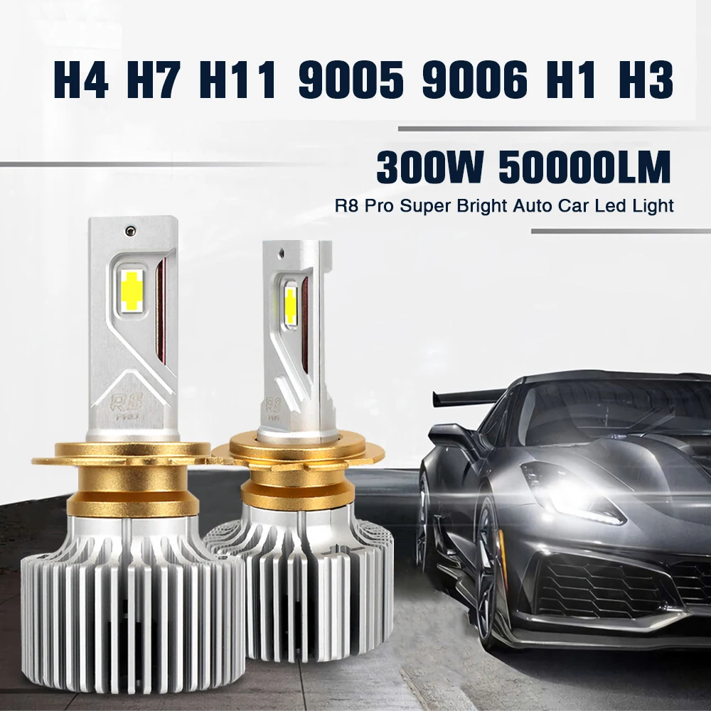 Valesun R8 Pro 300W LED Headlight Bulb - 50000LM Brightness