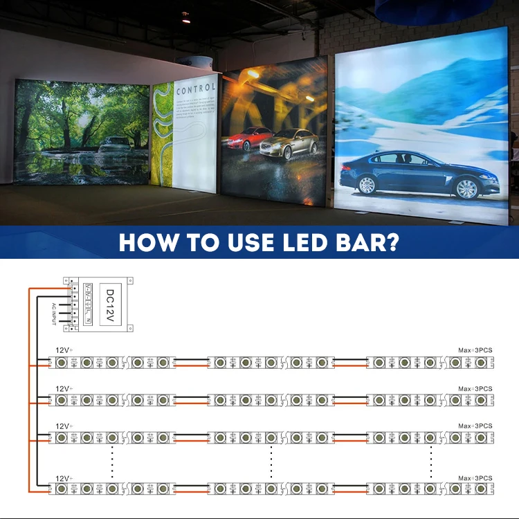 High Power 12v 24v Edge Lit Led Bar Module Strip Outdoor For Led Fabric ...