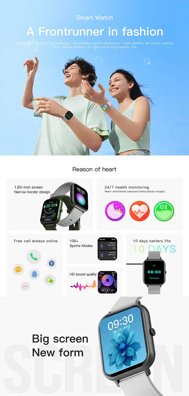 Wholesale ZL54CJ Smart Watch - 1.83" IP67 Waterproof Fitness Tracker ...