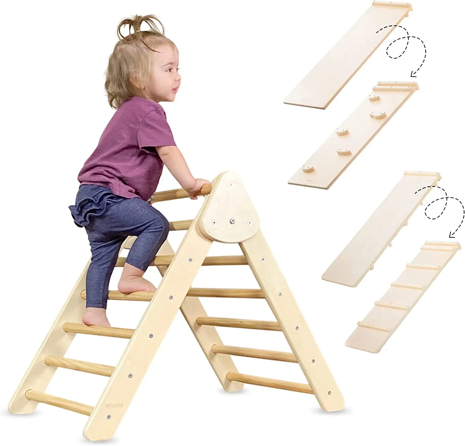 Lm Kids Wooden Montessori Climbing Triangle Arch With Ramp Wooden Kids ...