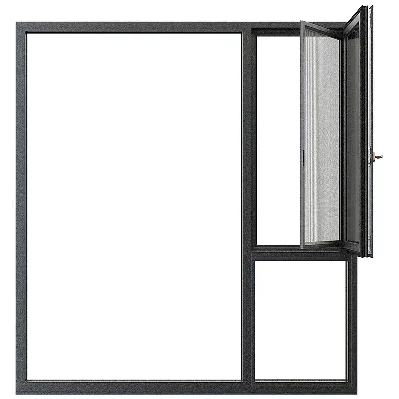 Double glazed french upvc minimal aluminum casement window import ...
