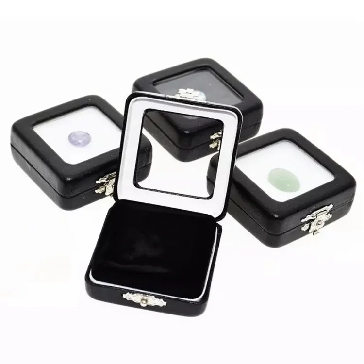 Luxury Black Square Gemstone Box - Jewelry Display & Storage