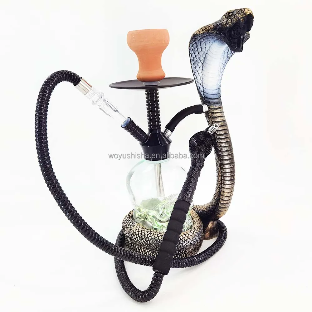 Resin Crafts Snake Hookah - LED Skull-Shape Glass Vase