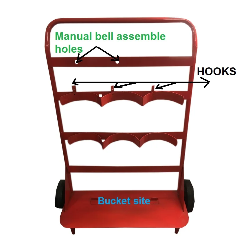 Triple Fire Extinguisher Trolley Red Stands for Hanging Extintor Hand ...