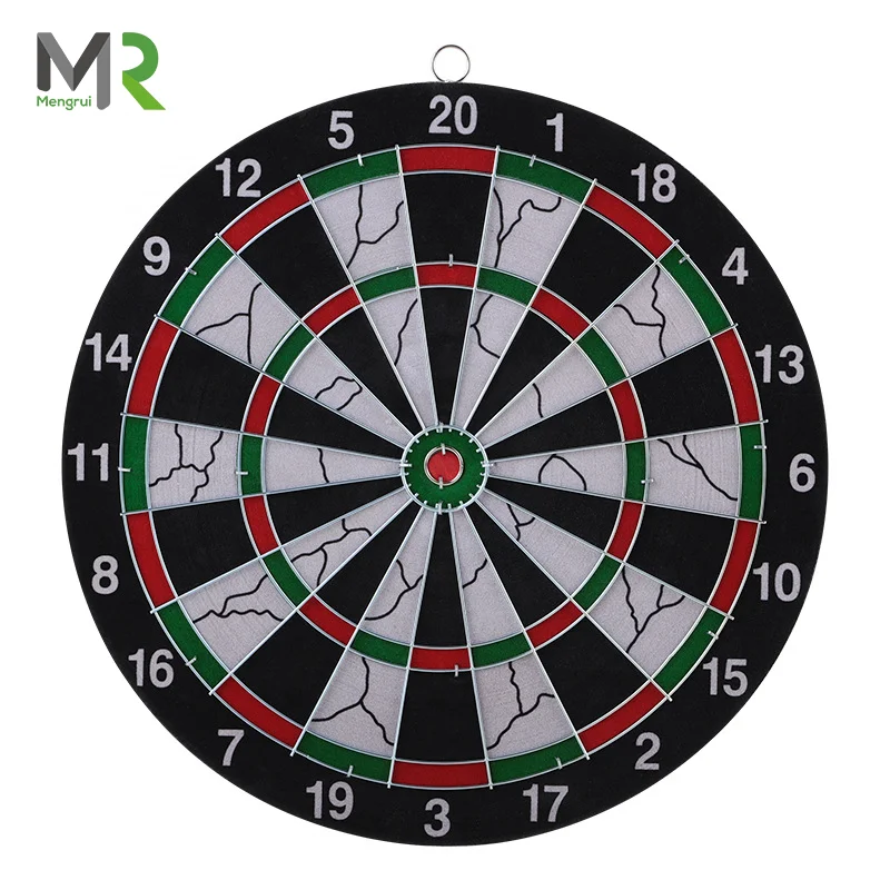 12/15/17inch Black Double Sides Dart Board Set Paper Flocking Classic ...