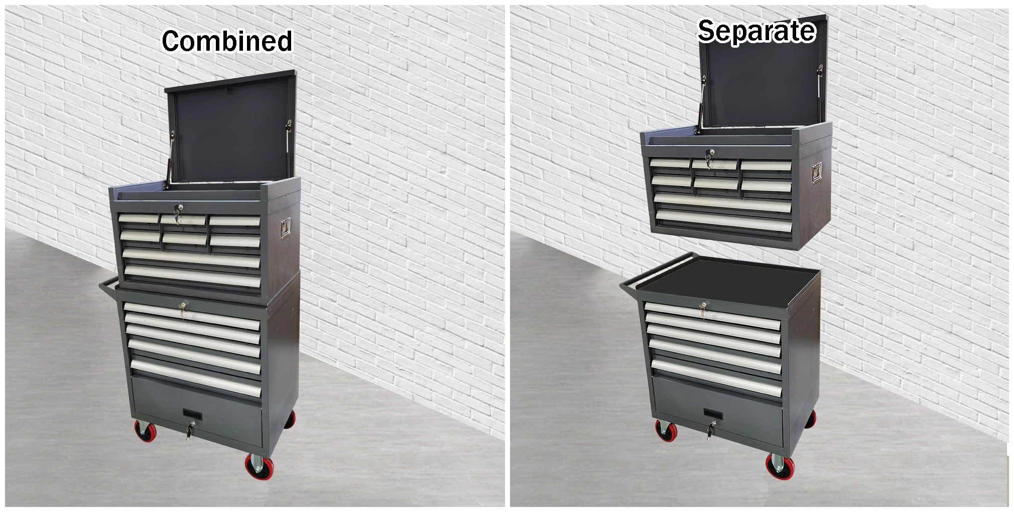 Tool Cabinet Car Workbench And Combined Metal Tool Cabinet With Drawers ...