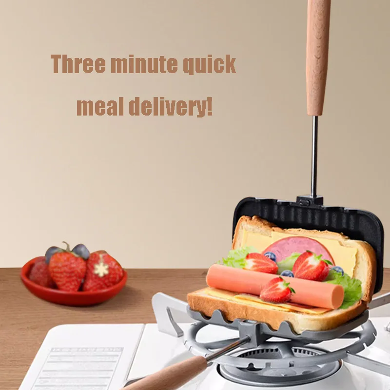 Sandwich Maker Double Sided Frying Pan Flip Grill Pan For Breakfast ...