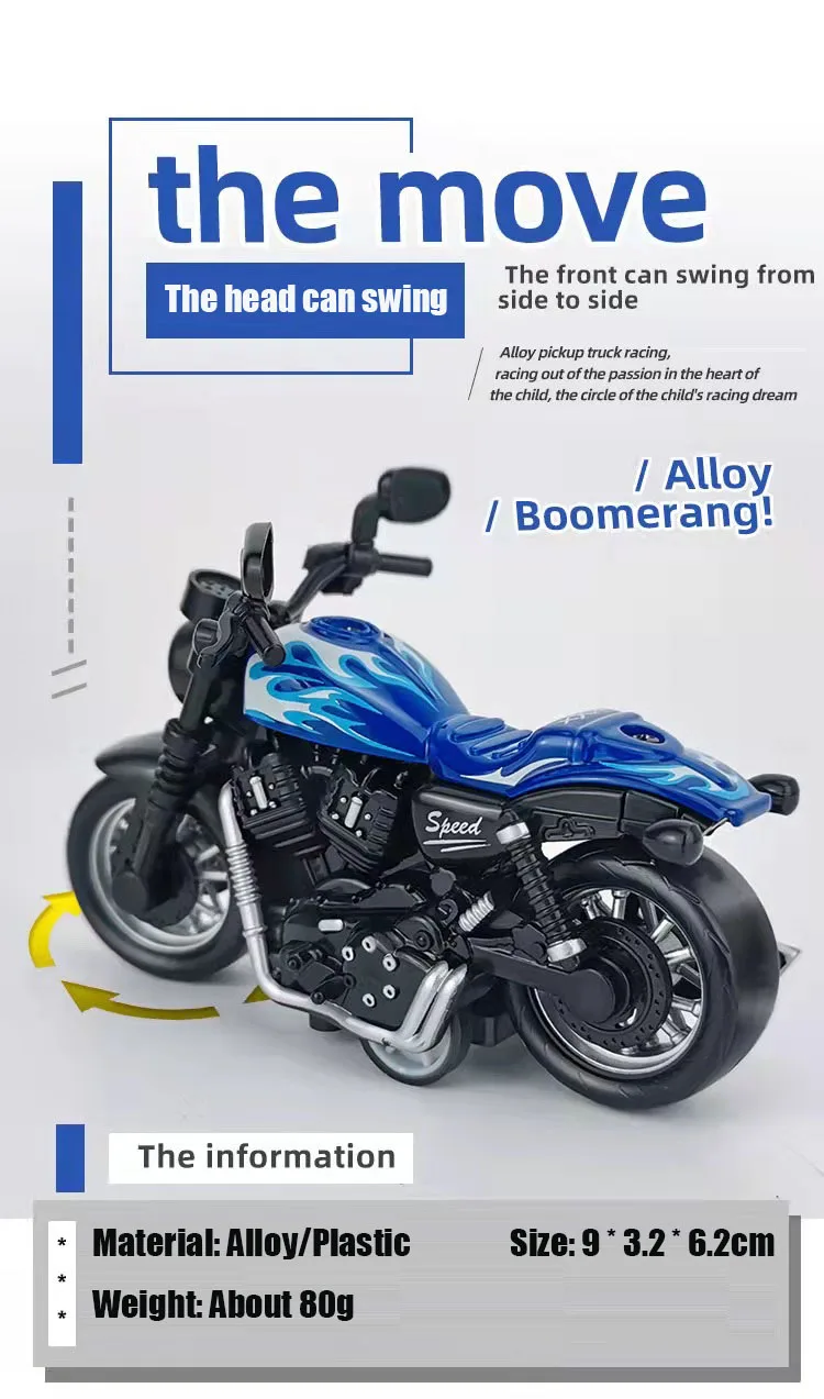 Mini Alloy Motorcycle Pull-Back Toy for Kids | Small Scale Ride-On ...