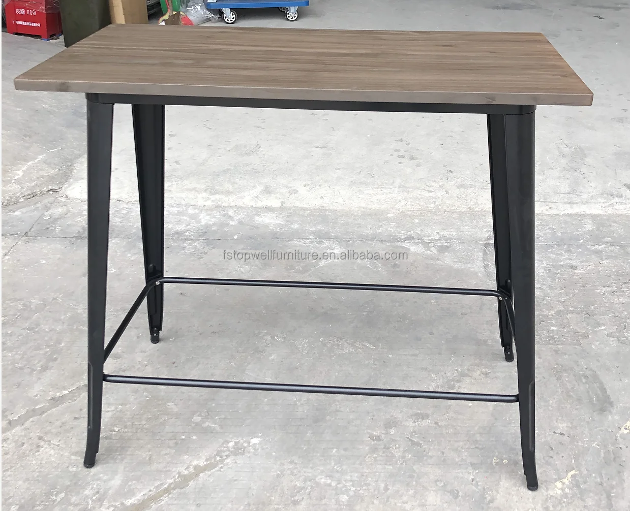 Wooden Metal Bar Tables Industrial Commercial Pub High Tables Outdoor ...