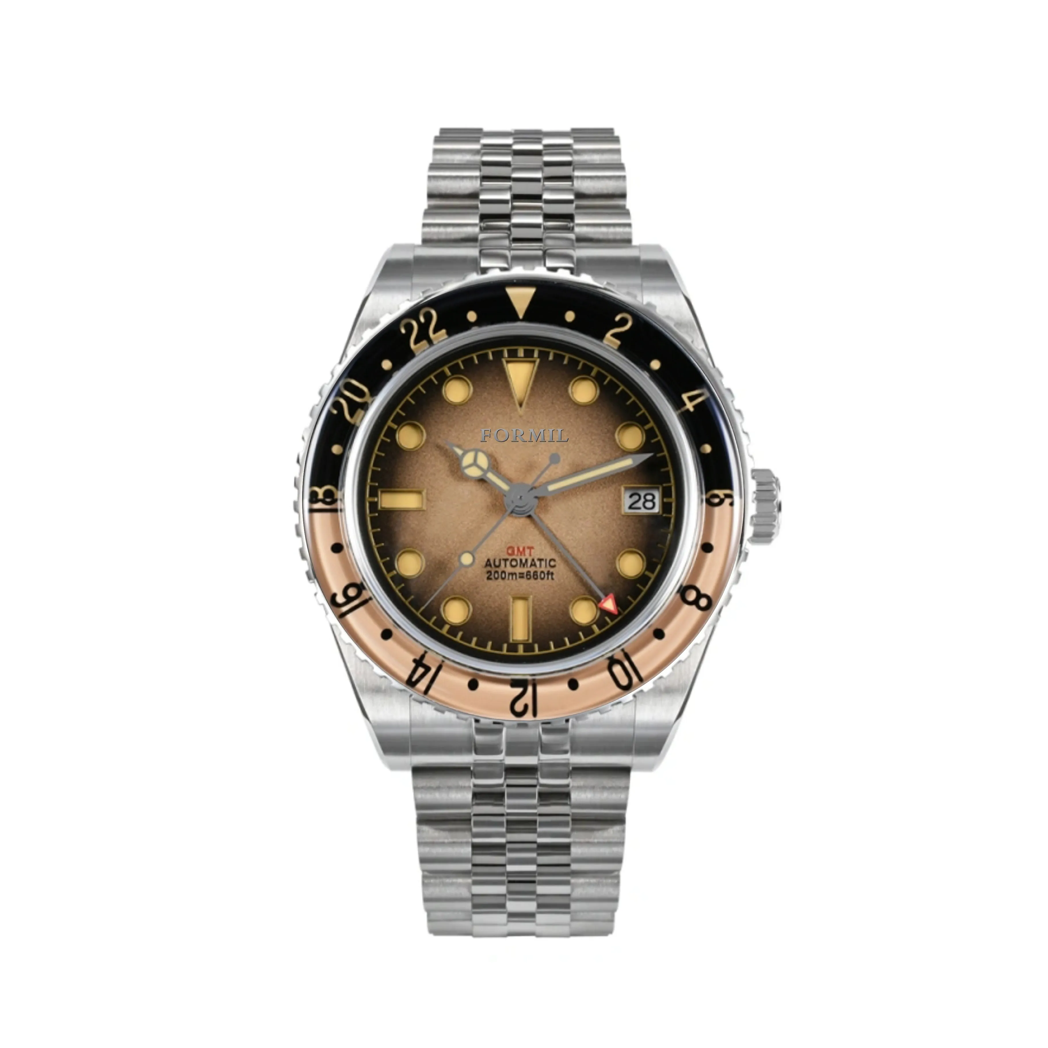 Luxury Automatic Diving Watch Rotating Ceramic Bezel NH34 GMT Movement ...
