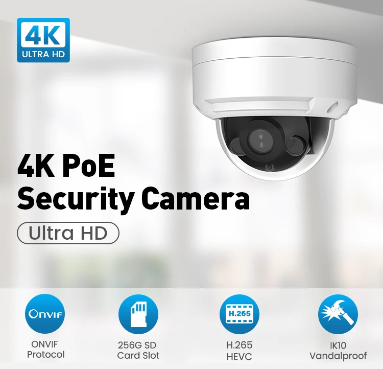 Veezoom 8MP Outdoor Vandal Proof IP Camera - 4K Surveillance