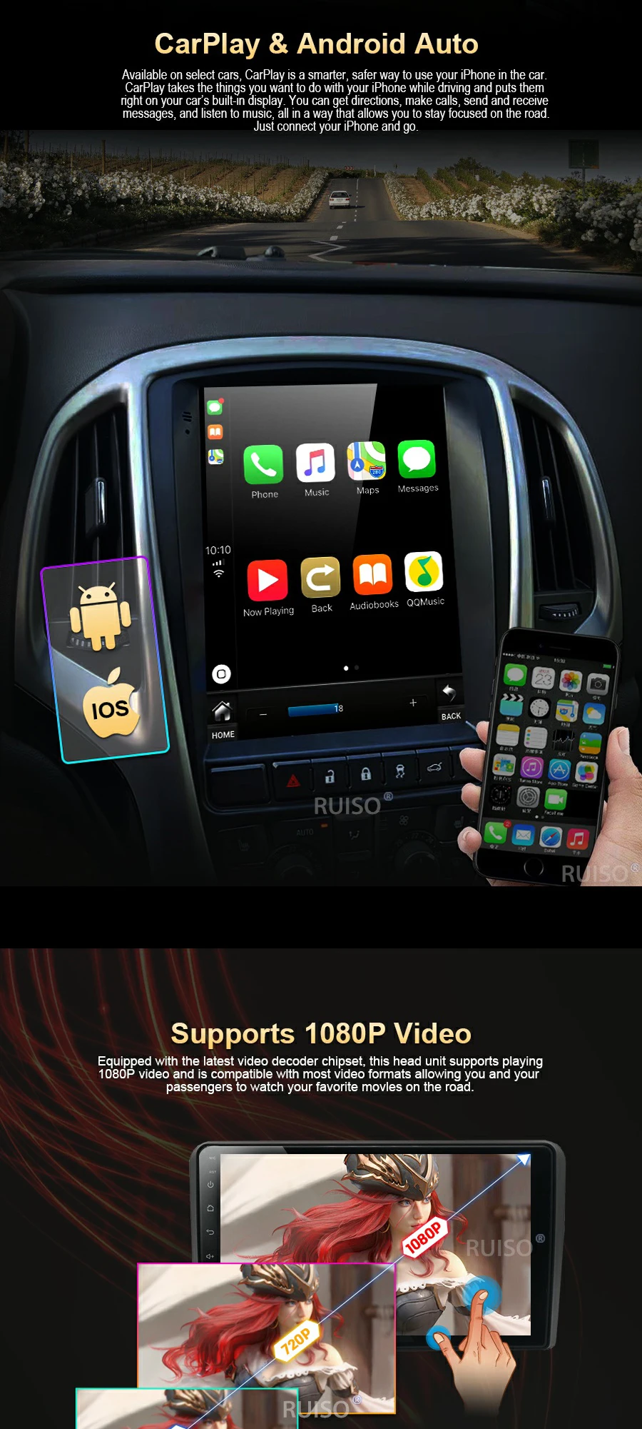 Ruiso Car Radio Android Car Player For Ford Fiesta 2009-2016 Gps Auto ...