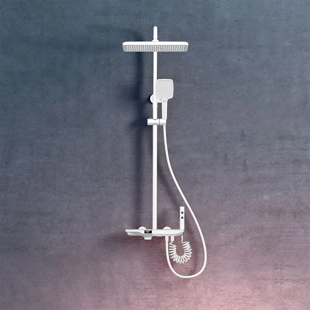 Piano Digital Shower Set Single Handle Gray Rainfall Spray Shower ...