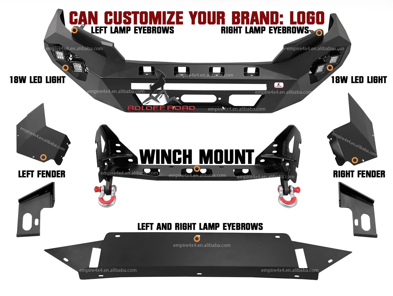 4x4 pickup STEEL BUULBAR REAR BUMPER FRONT BUMPER FOR -FORD RANGER T6 ...