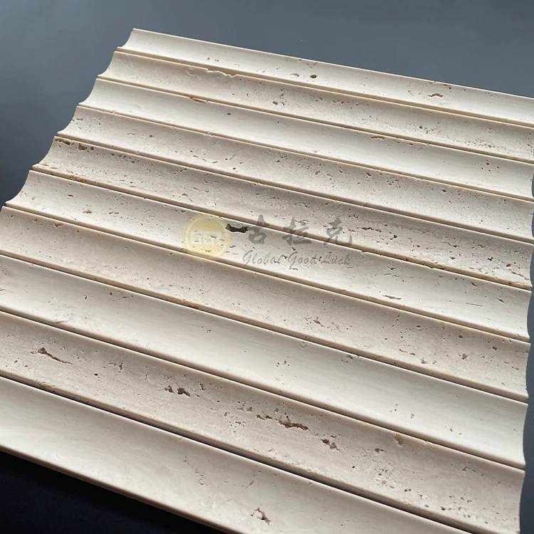 Wall Stone Decoration Marbles Fluted Travertine Tiles