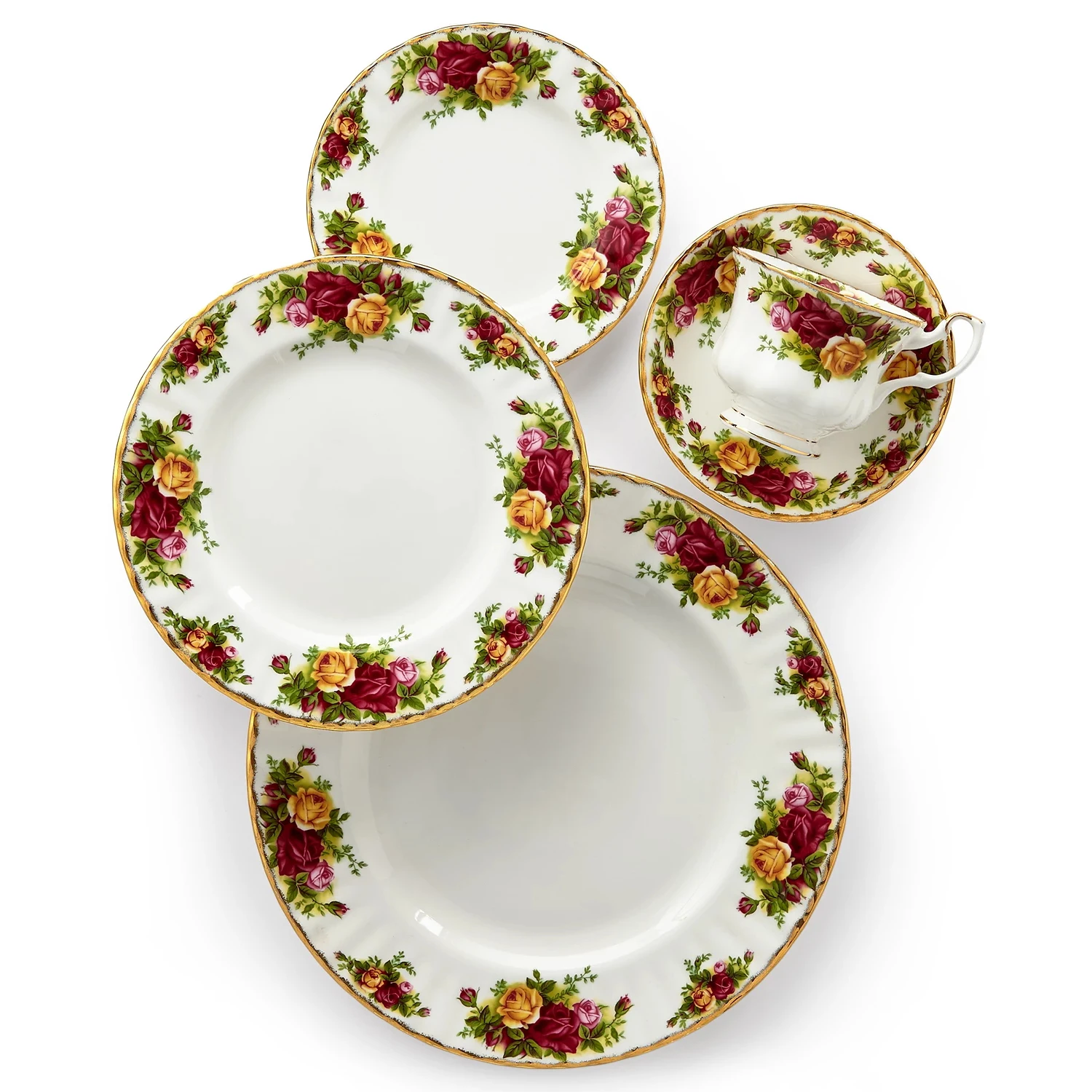 Royal Style Elegant Popular Rose Pattern Plate Dishes Luxury Ceramic ...