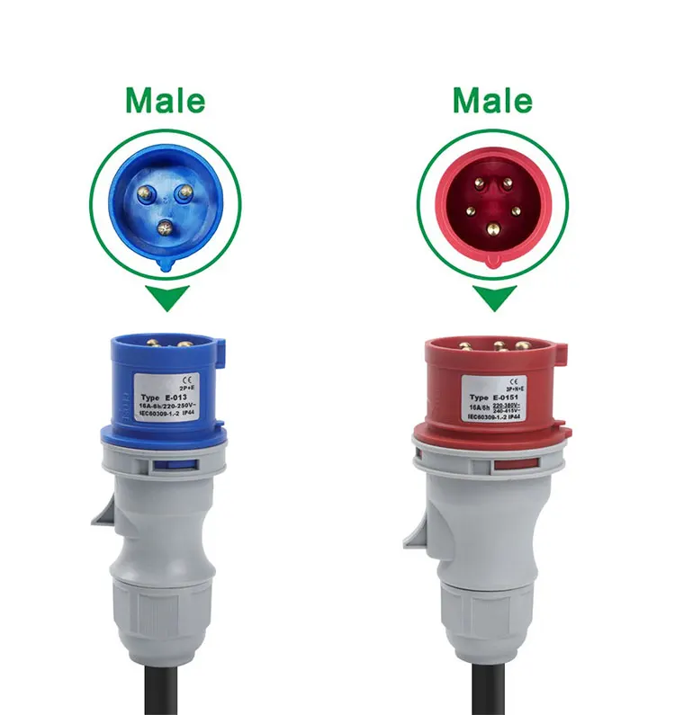 1 Phase 16A 32A Blue Cee 3 Pin 5 Pin Power Plug to UK Schuko Extension ...