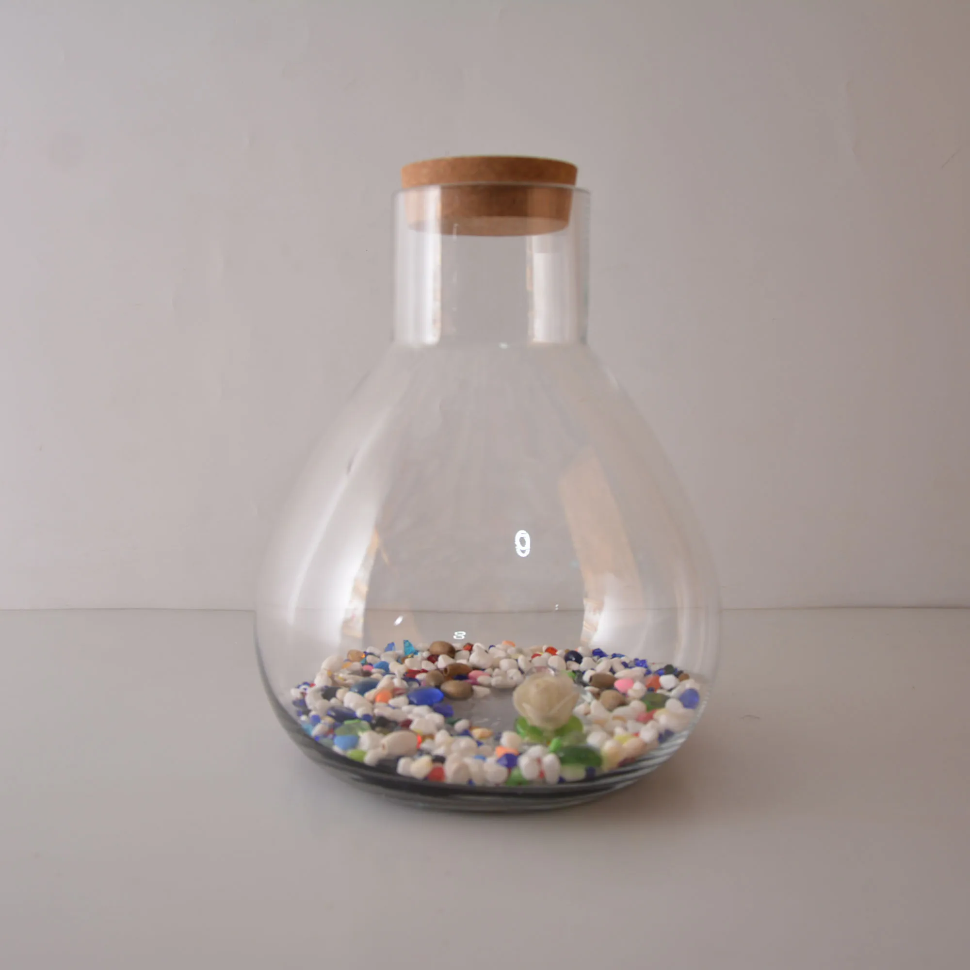Lab Flask Style Glass Terrarium Drink Cup With Cork Lid - Buy Lab Flask ...