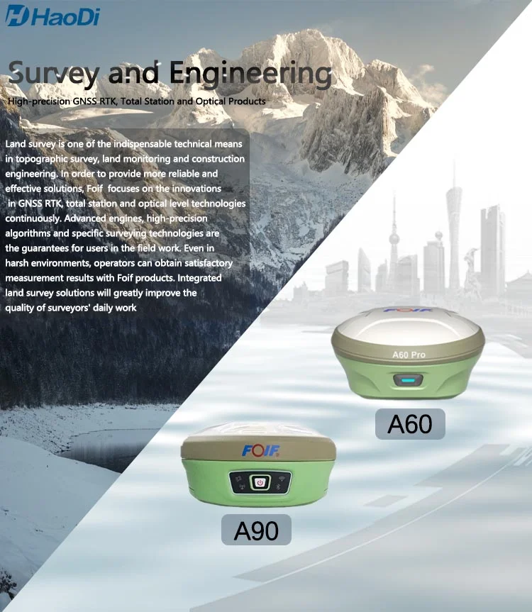 Foif A60 Pro Gnss Surveying Rtk Gps Base Rover Land Measuring ...