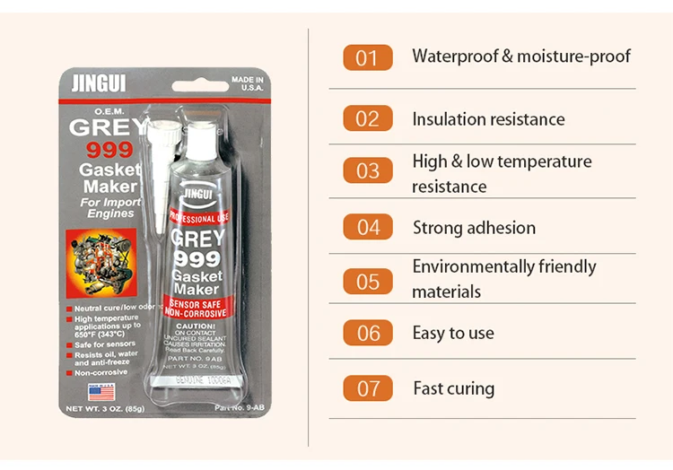 JINGUI 999 RTV Silicone Gasket Maker Silicone Sealant| Alibaba.com