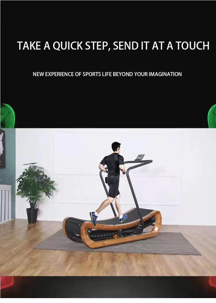 Cardio Fitness Equipment Curve Treadmill Woodway Running Machine Wooden Unpowered Treadmill ...